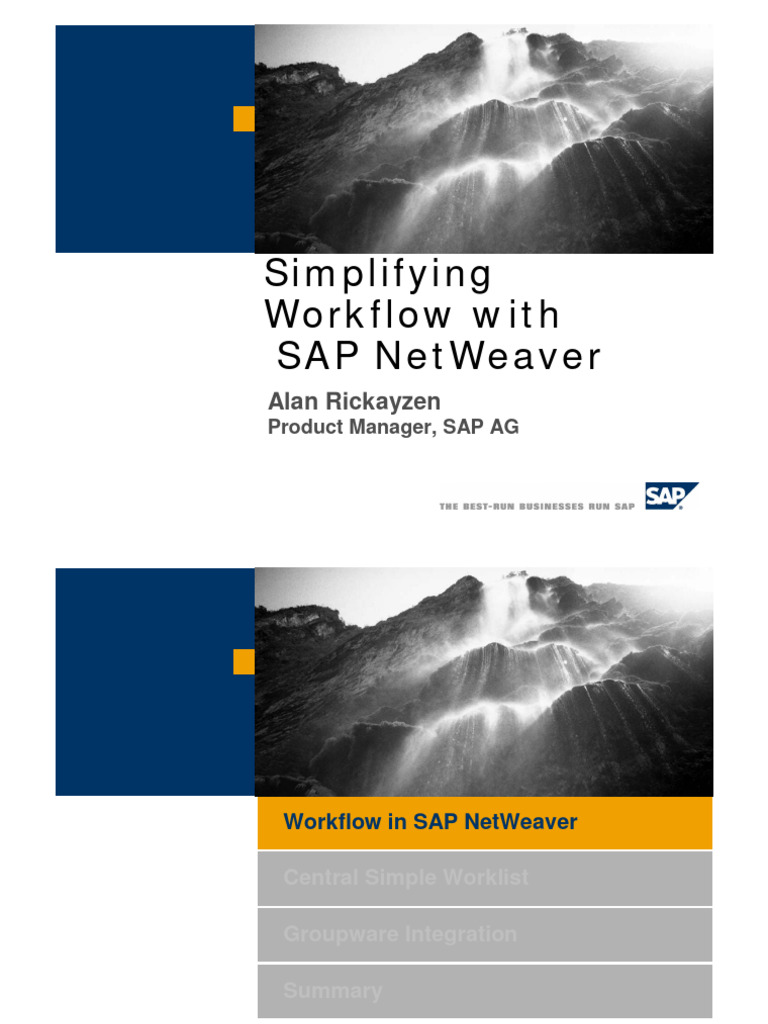 Simplifying Workflow With SAP NetWeaver | PDF | Business Process ... Simplifying Workflow With SAP NetWeaver | PDF | Business Process ...