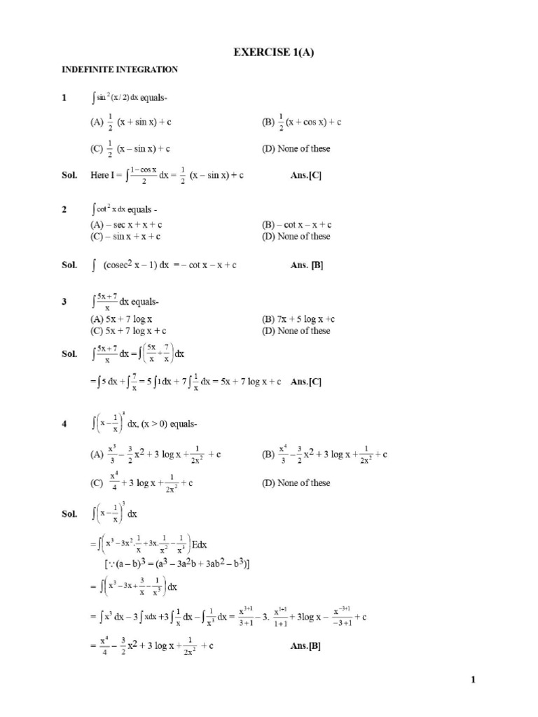 Integration Advanced | PDF | Algebra | Elementary Mathematics