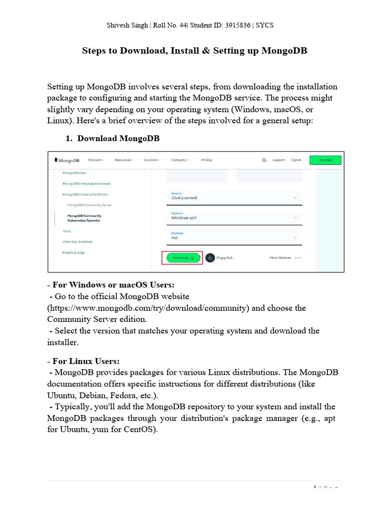 Mongo Shivesh | PDF | Mongo Db | Command Line Interface