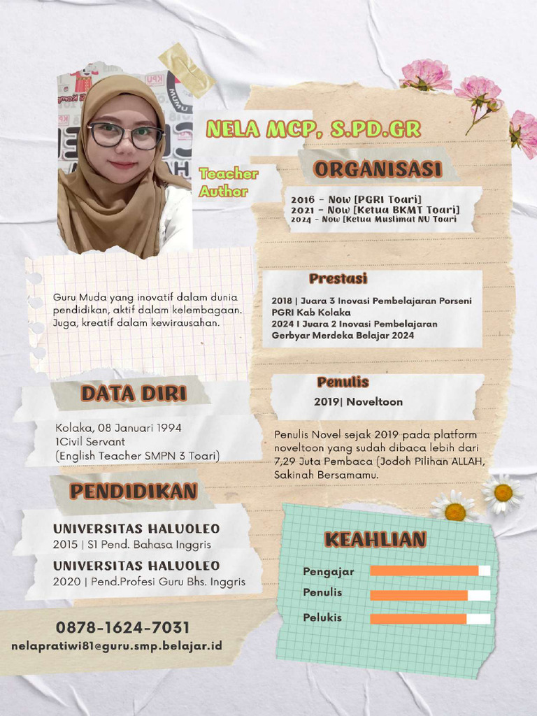 CV Resume Desainer Grafis Scrapbook Putih Dan Krem - Compressed | PDF