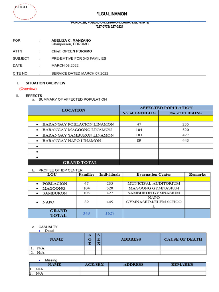 Situational-Report-New-Template (1) | Download Free PDF | Tropical ...