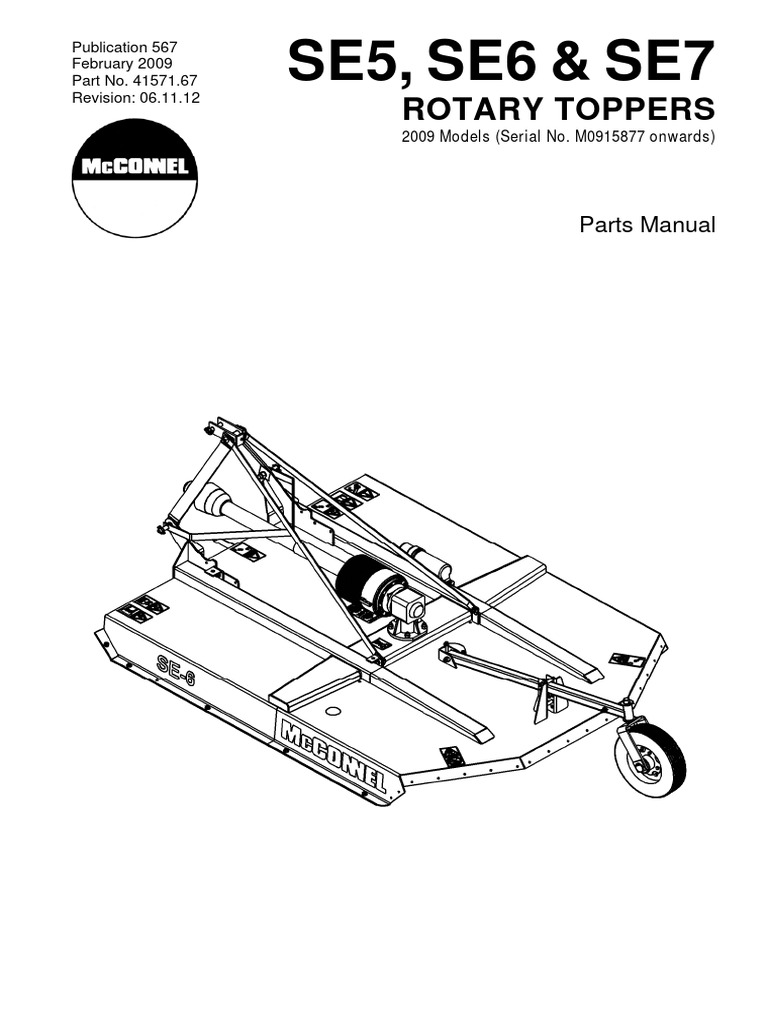 McConnel SE5, SE6 & SE7 Parts Manual | PDF | Screw | Motor Vehicle