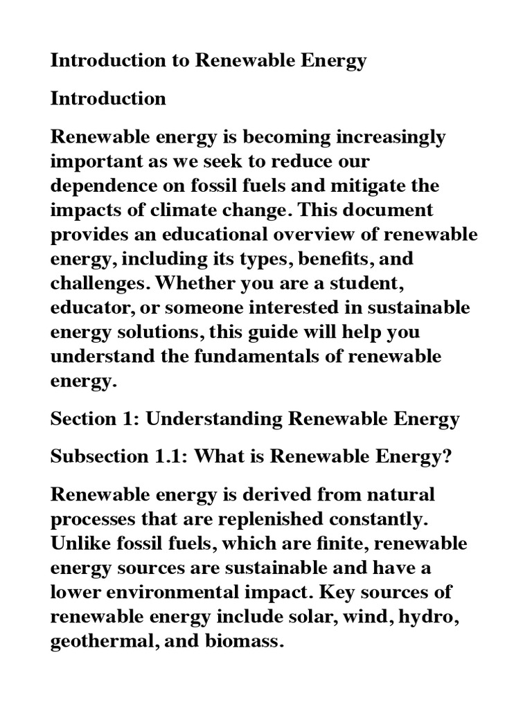 Introduction To Renewable Energy | PDF | Renewable Energy | Wind Power
