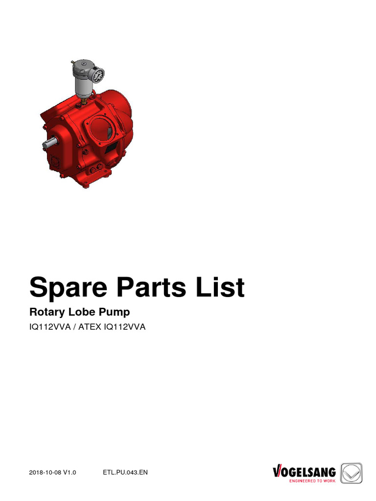 ATEX Rotary Lobe Pump Spare Parts List | PDF | Materials