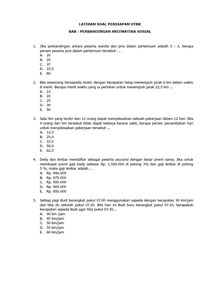 Latihan Soal Persiapan Utbk | PDF