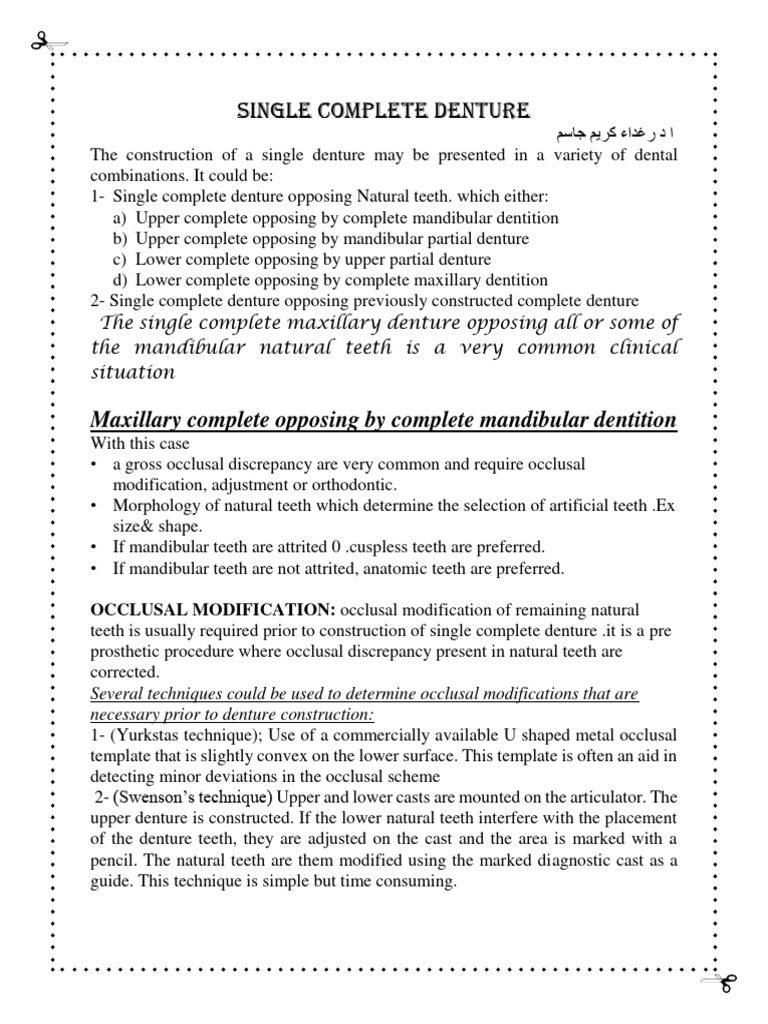 Single Complete DENTURE | Download Free PDF | Dentures | Dentistry