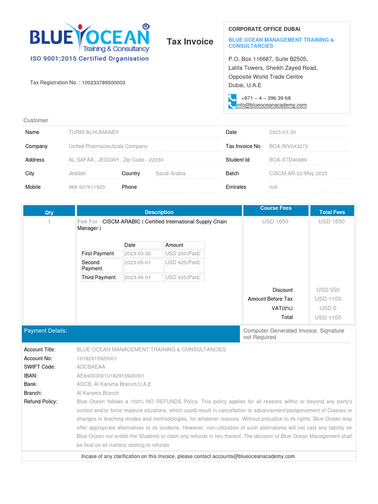 Tax Invoice | Download Free PDF | Invoice | United Arab Emirates