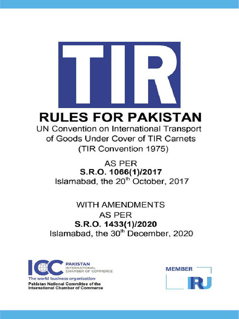 TIR Rules for International Transport | PDF | Customs