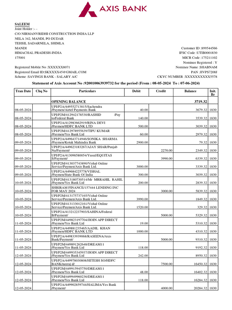 Jioin App Direct Transactions Summary | PDF | Banks | Debit Card