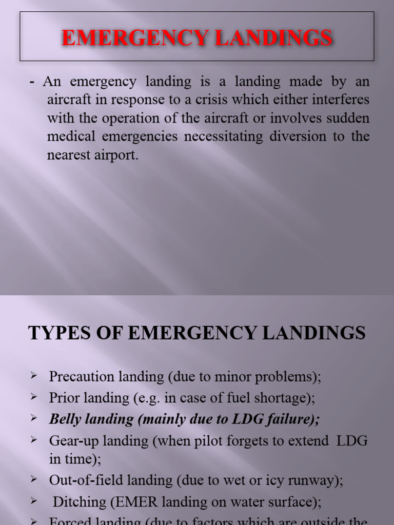 Emergency Landings | PDF | Landing Gear | Transport Safety