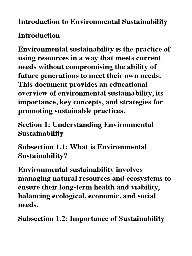 Environmental Sustainability Guide | PDF | Sustainability | Sustainable ...