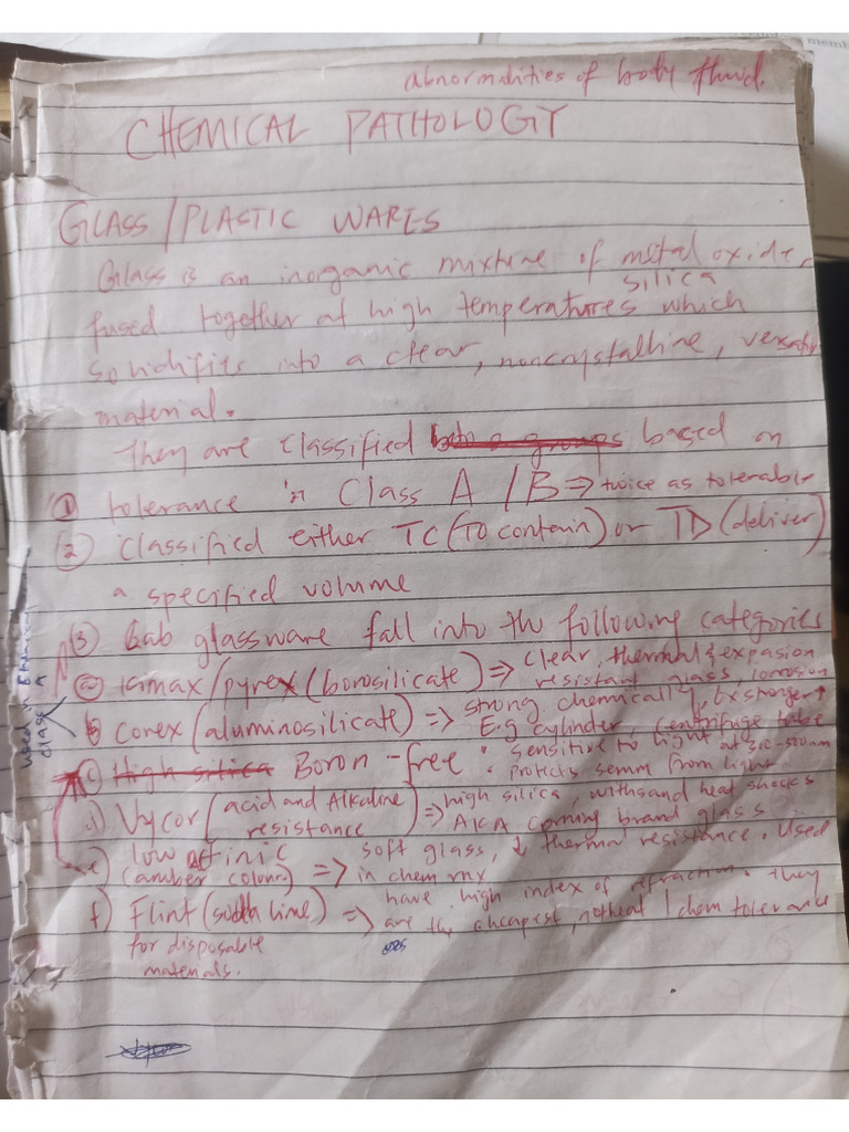 MLS 312 Chemical Pathology Note | PDF