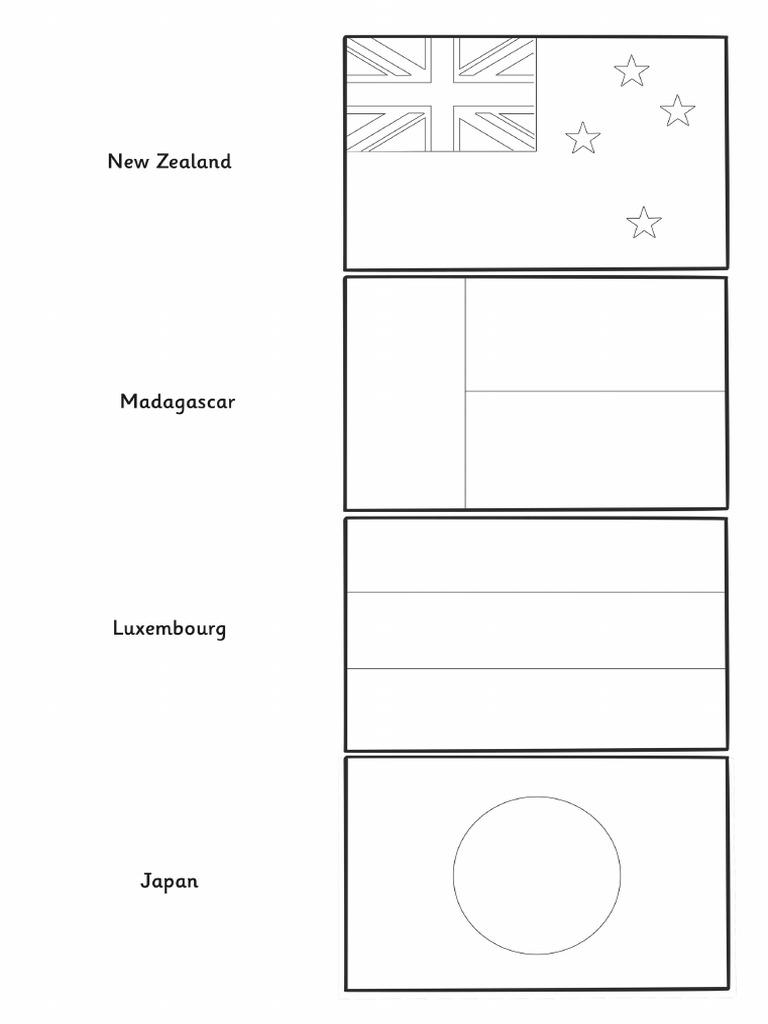 T T 2957A Flags of The World Colouring Sheets 4 Per A4 | PDF