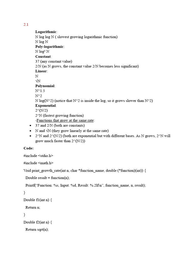 Intro To Algo HW 2 | PDF | Time Complexity | Logarithm