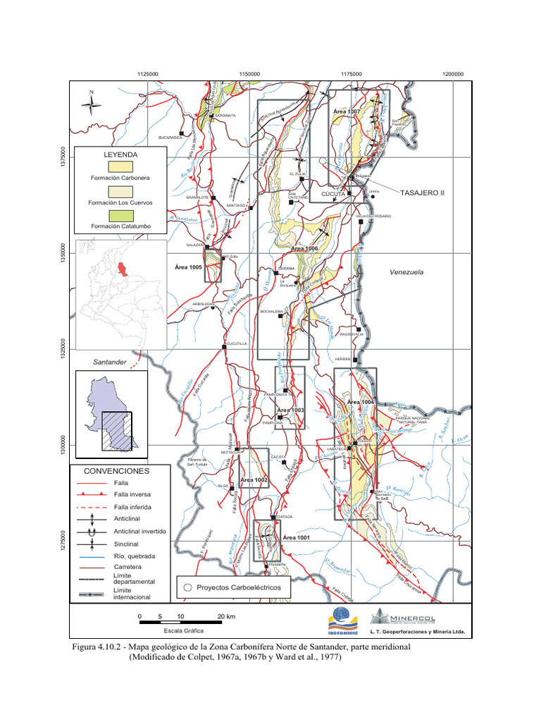 Mapa Geológico Zona Carbonífera Norte | PDF | Geología | Geología ...