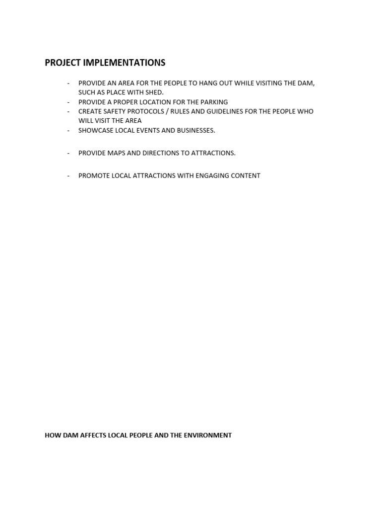 Project Implementation | PDF | River | Reservoir