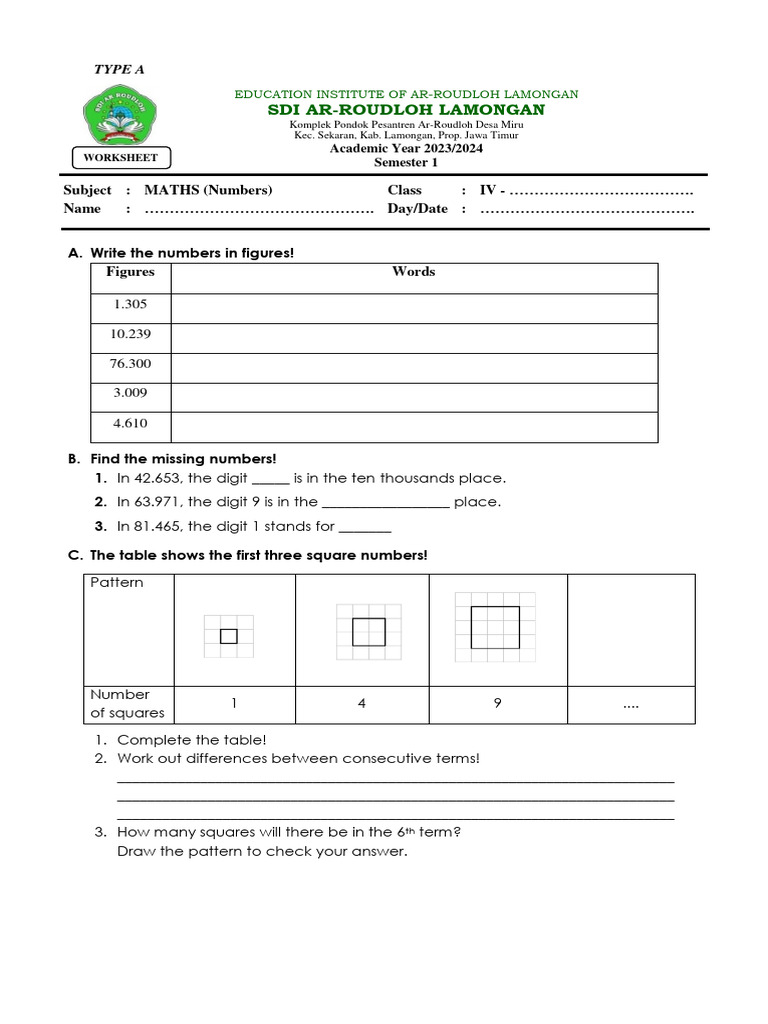 Chapter 1 Number Soal Pdf Arithmetic Mathematics