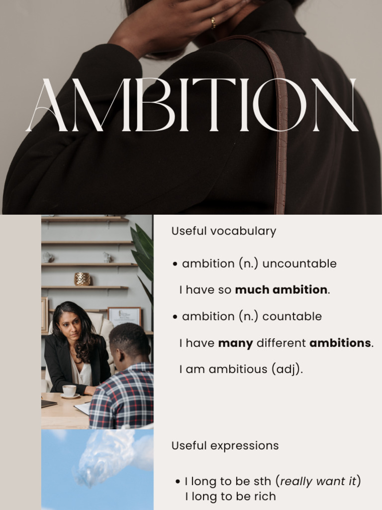 Understanding Ambition: Vocabulary & Idioms | PDF