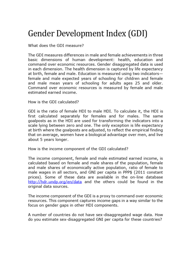 Undp TR en HDR 2019 Faqs Gdi | PDF | Human Development Index | Economies