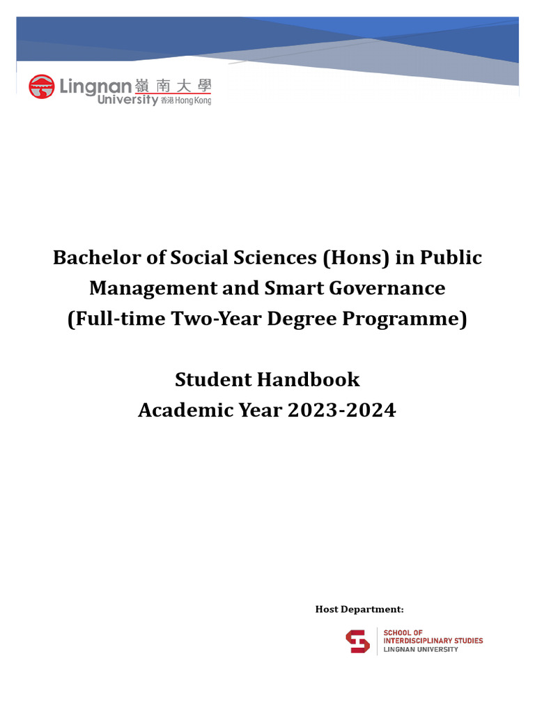 Student Handbook 2023-24 (PMSG - FT) | PDF | Libraries | Governance