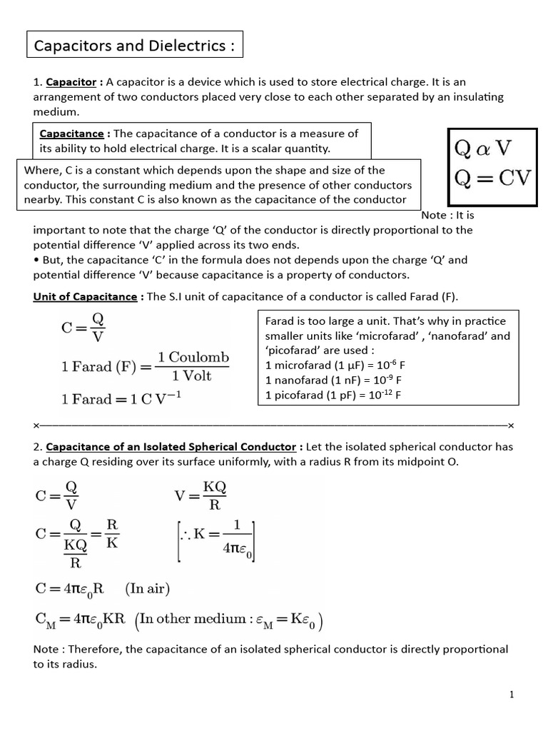 capacitors and Dielectrics | Download Free PDF | Capacitance | Capacitor