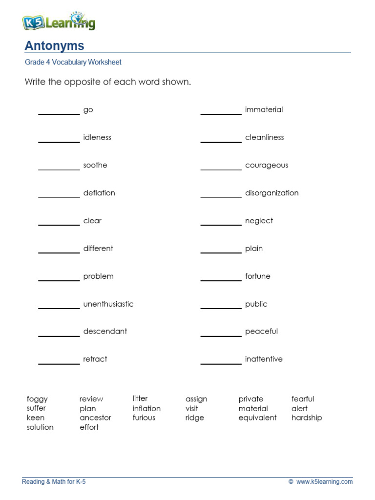 4th-grade-antonyms-2 | PDF
