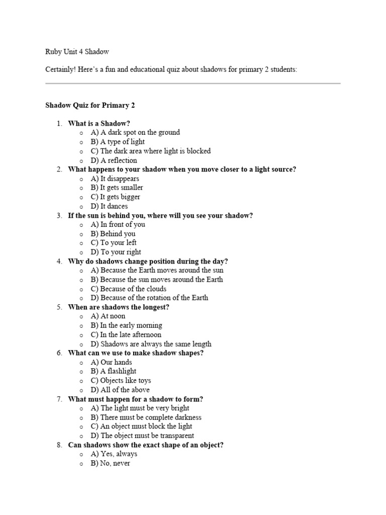 Ruby Unit 4 Shadow | PDF