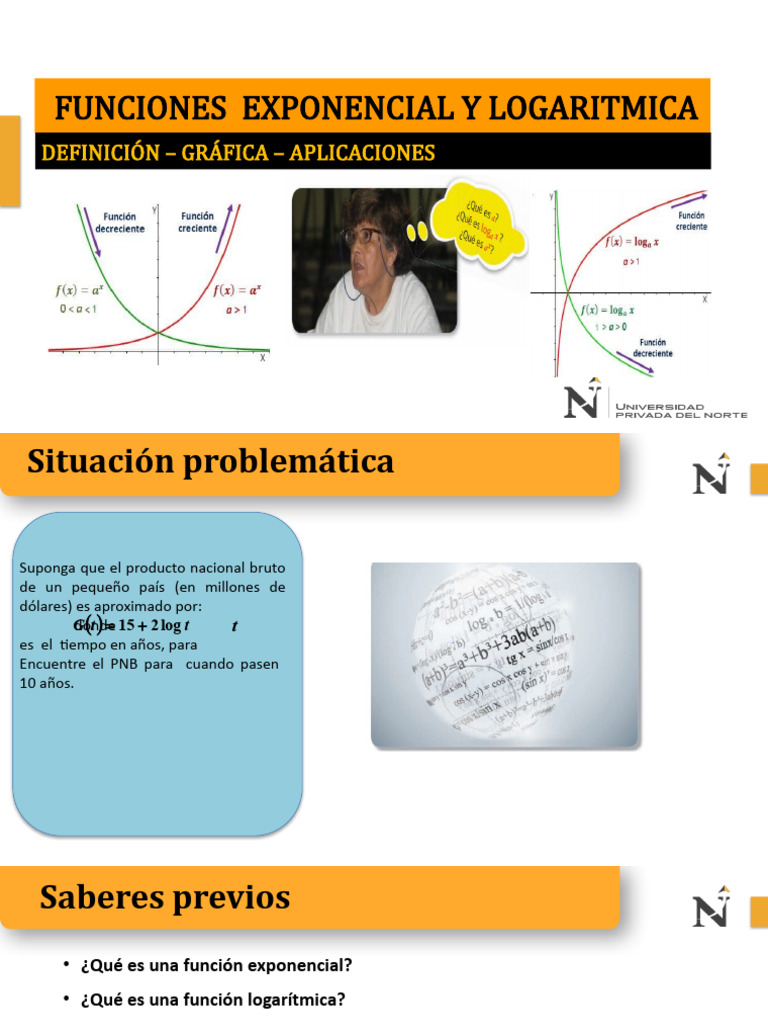 PPT12 - Funciones Exponenciales y Logaritmica | PDF | Funcion exponencial | Logaritmo