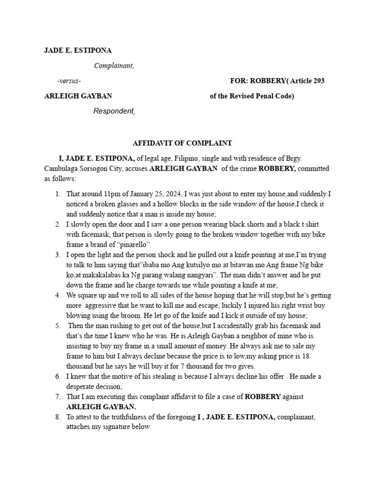 Estip Affidavit | Download Free PDF | Affidavit | Crimes