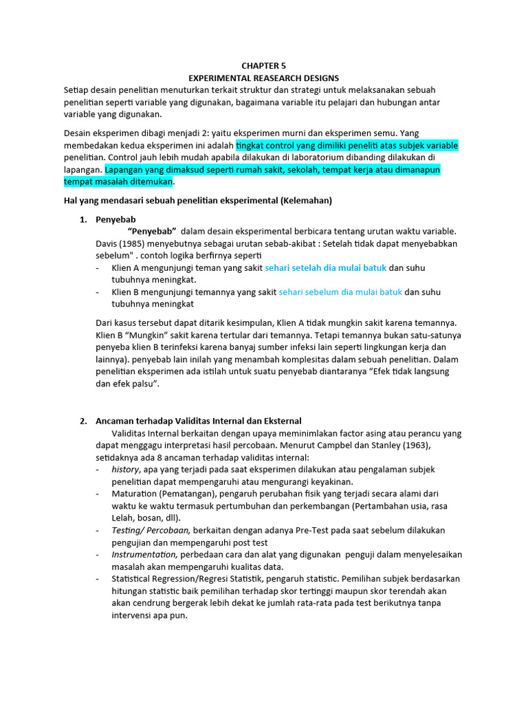 Desain Penelitian Eksperimental | PDF