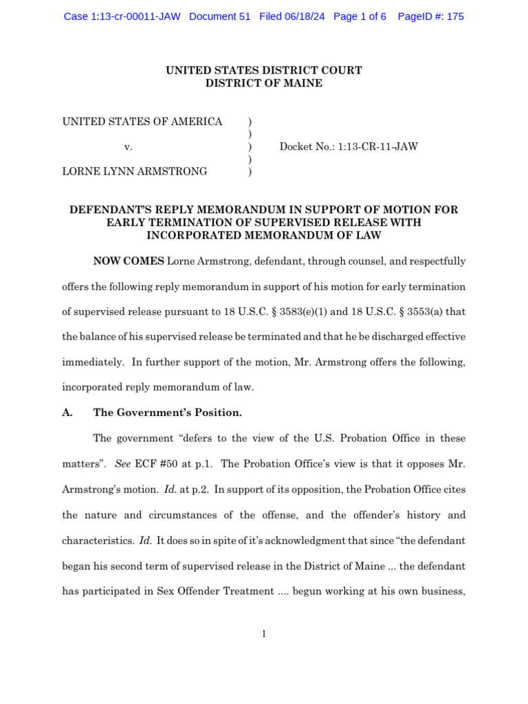 Lorne Response | PDF | Probation | United States Federal Probation And ...