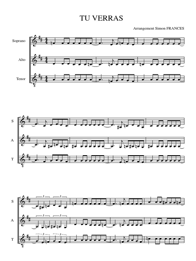 Tu Verras Score | PDF