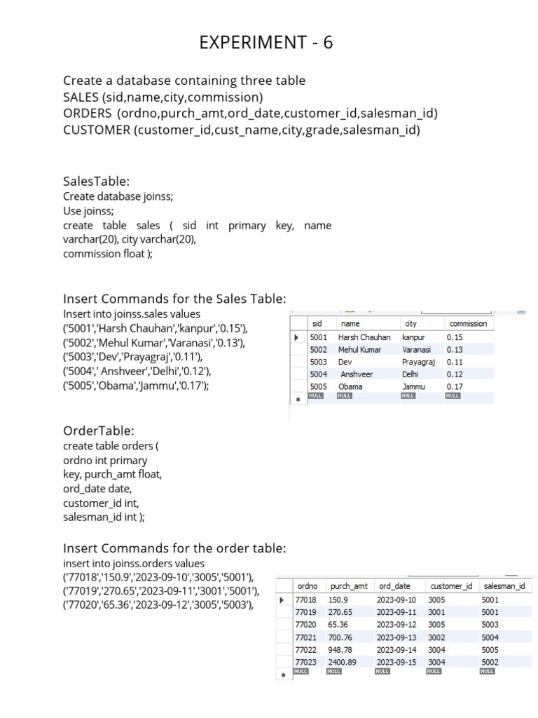 Experiment 6 1 Pdf Pdf Sales Information Technology Management