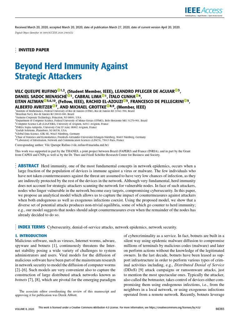 Beyond Herd Immunity Against Strategic Attackers | PDF | Malware ...