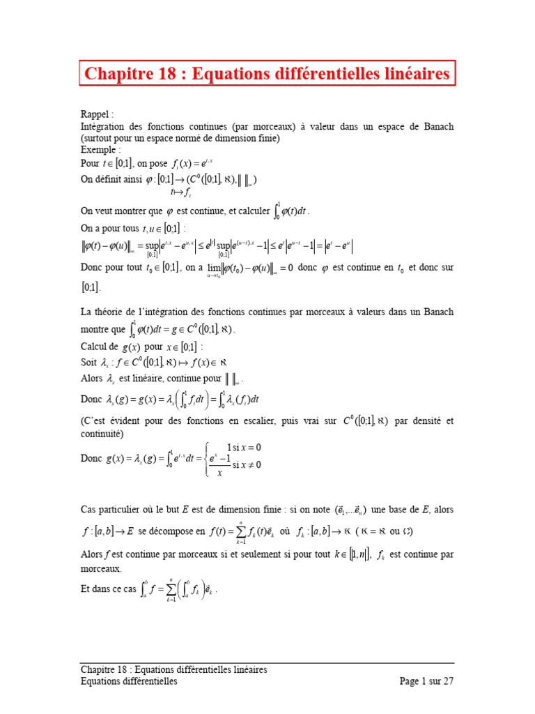 Équations Différentielles Linéaires | PDF