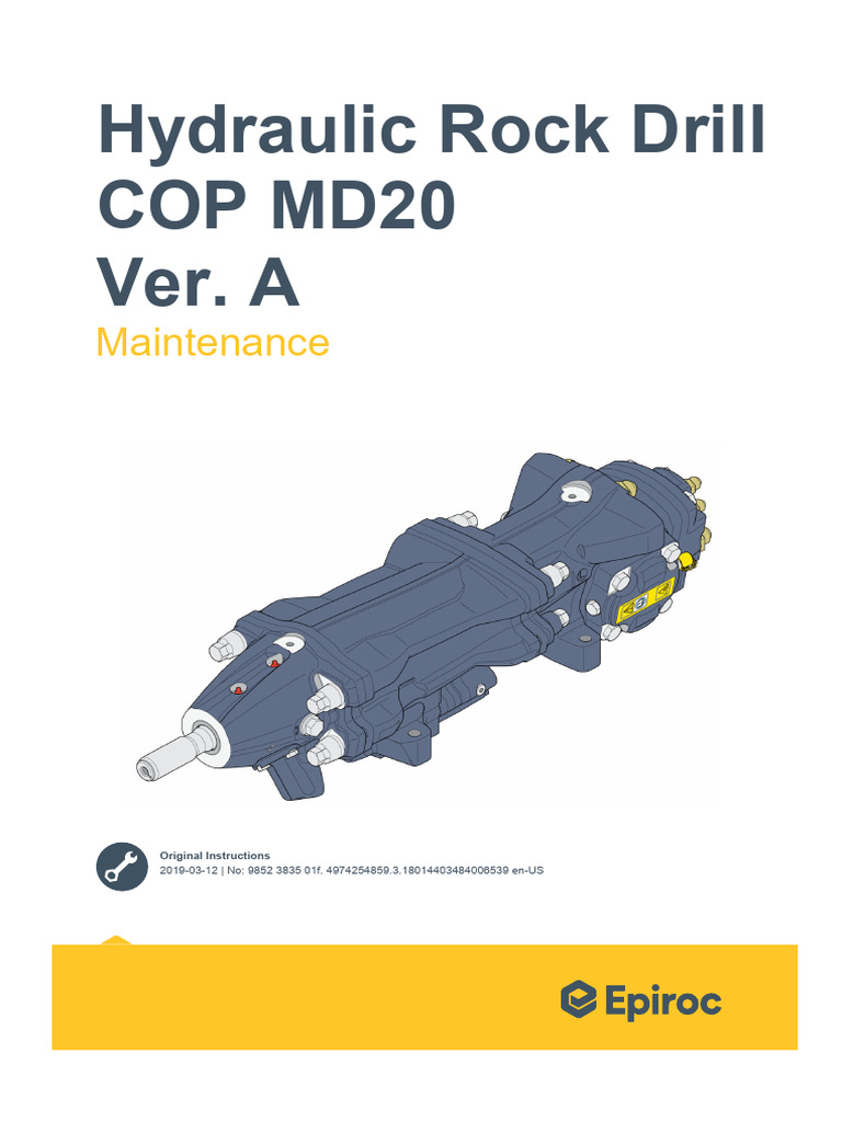 COP MD20 Hydraulic Rock Drill Maintenance Guide | PDF | Nut (Hardware ...
