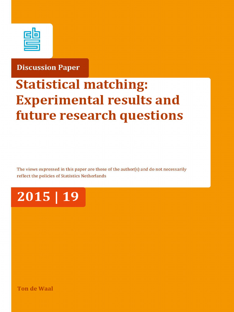 2015 Statistical Matching | PDF | Standard Deviation | Student's T Test