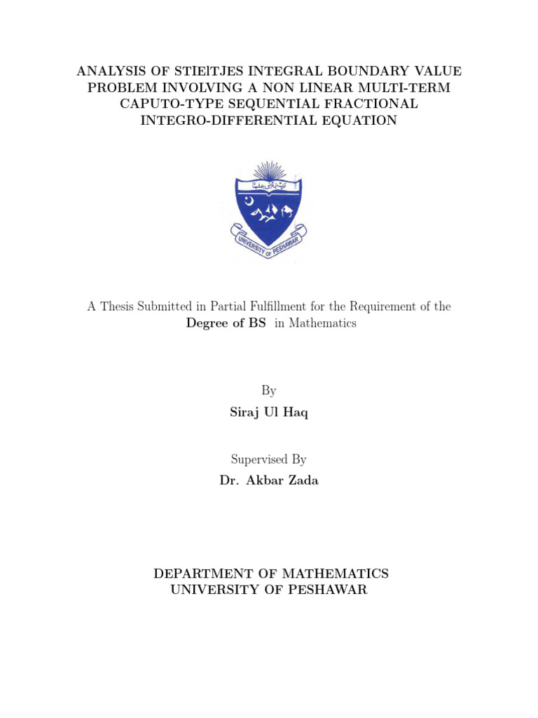 Siraj Thesis | PDF | Vector Space | Limit (Mathematics)