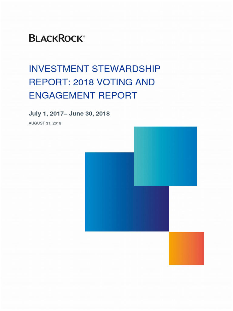 BlackRock, Investment Stewardship Report - 2018 Voting and Engagement ...