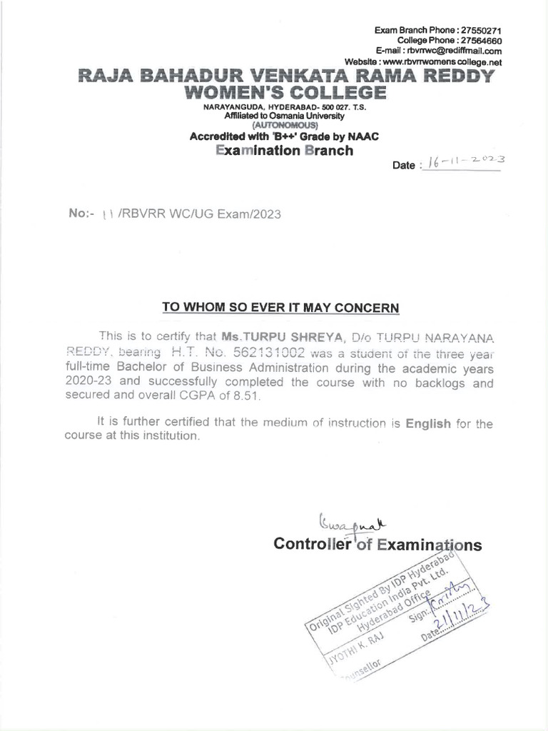 No Backlog Letter | PDF