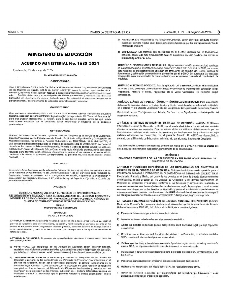 Acuerdo Ministerial 1685-2024 | PDF