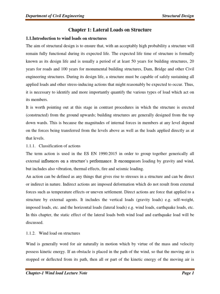 Chapter 1 Part 1 Wind Load Lecture Note Pdf Friction Force