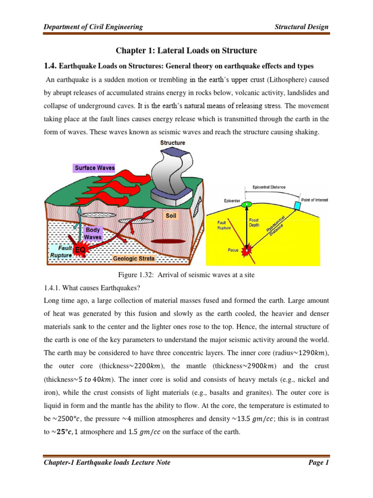 Chapter-1 Part-2 Earthquake Load Lecture Note | PDF | Waves | Earthquakes