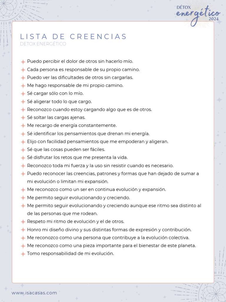 Lista de Creencias | Descargar gratis PDF | Sicología