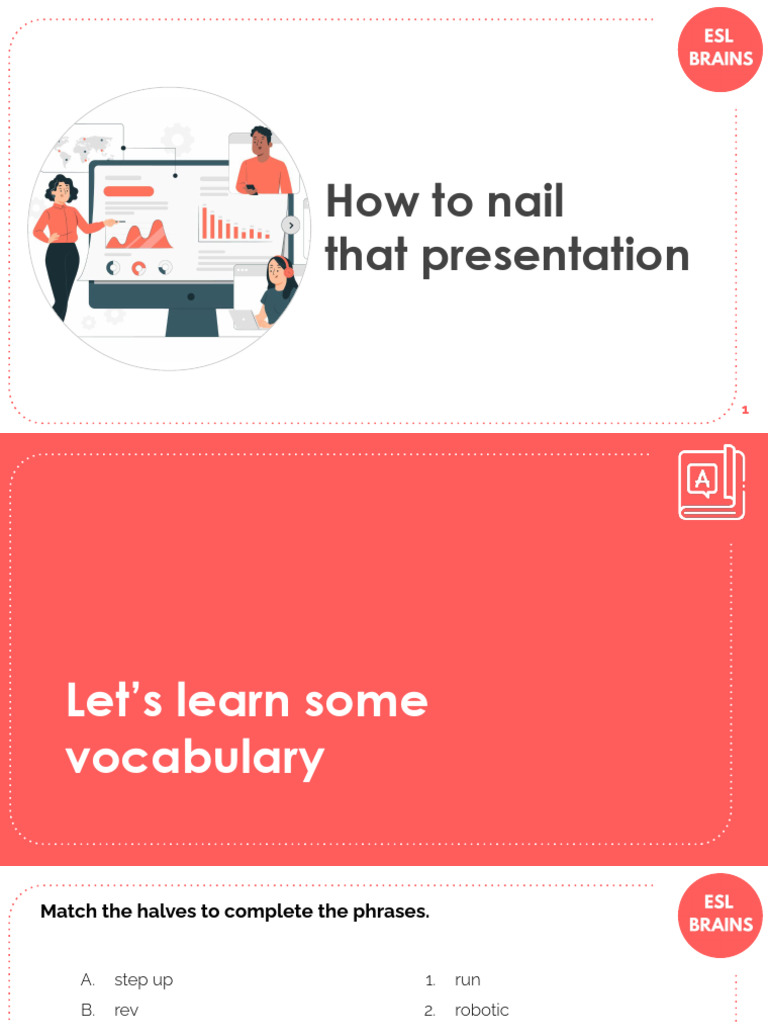 How To Nail That Presentation - Business - Vocabulary - Verb-Noun ...