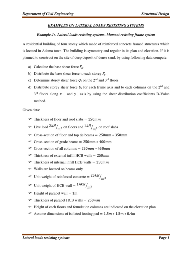 Lateral Loads Resisting Systems | PDF | Beam (Structure) | Civil ...