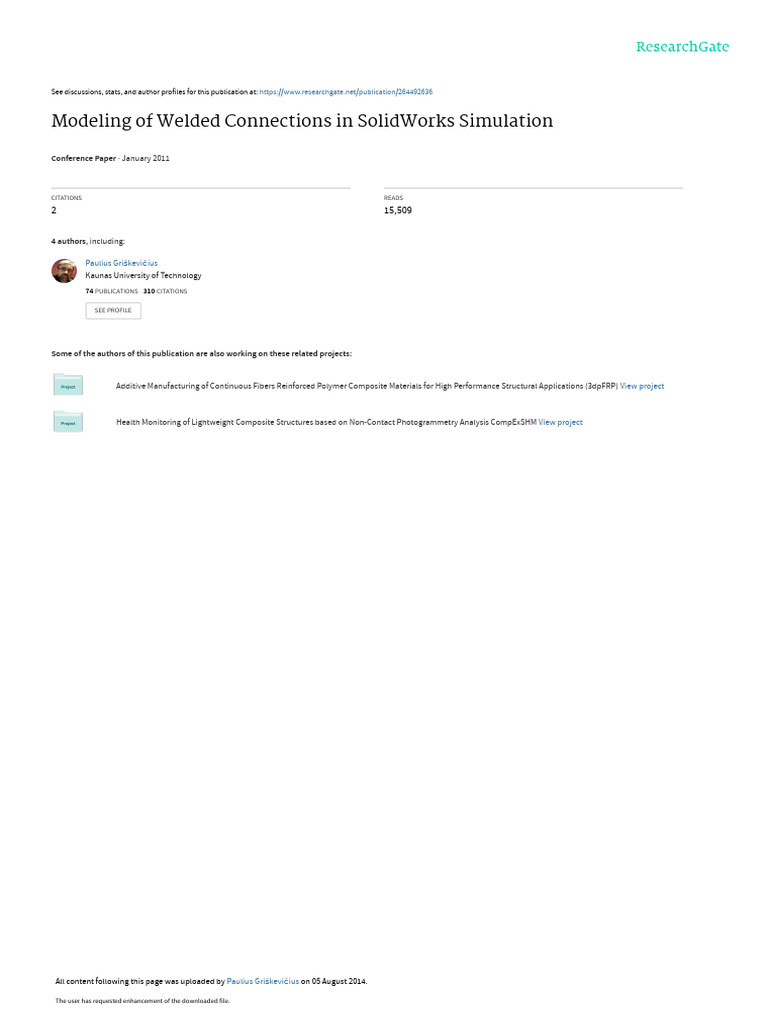 Modelling Welded Connections in SolidWorks Simulation | PDF | Welding ...