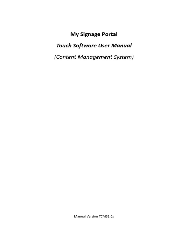 My Signage Portal User Manual | Download Free PDF | Websites | Button ...