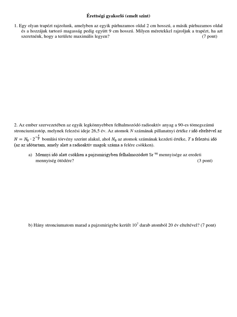 Érettségi Gyakorló | PDF