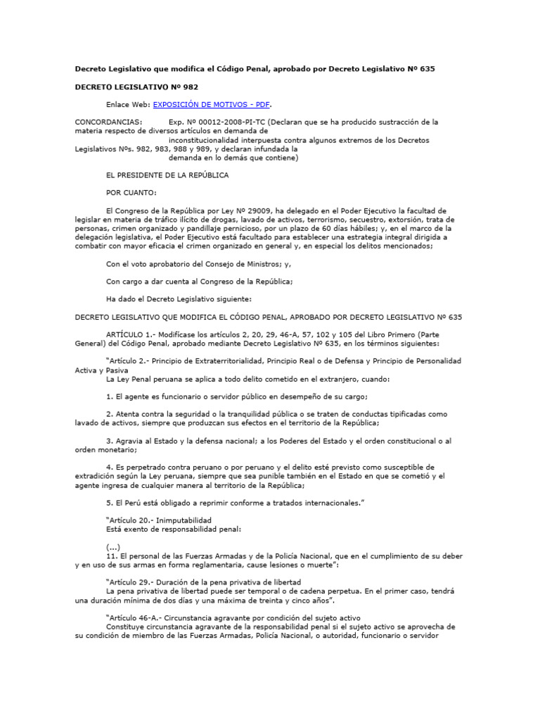 DL 982 | PDF | Castigos | Mdma